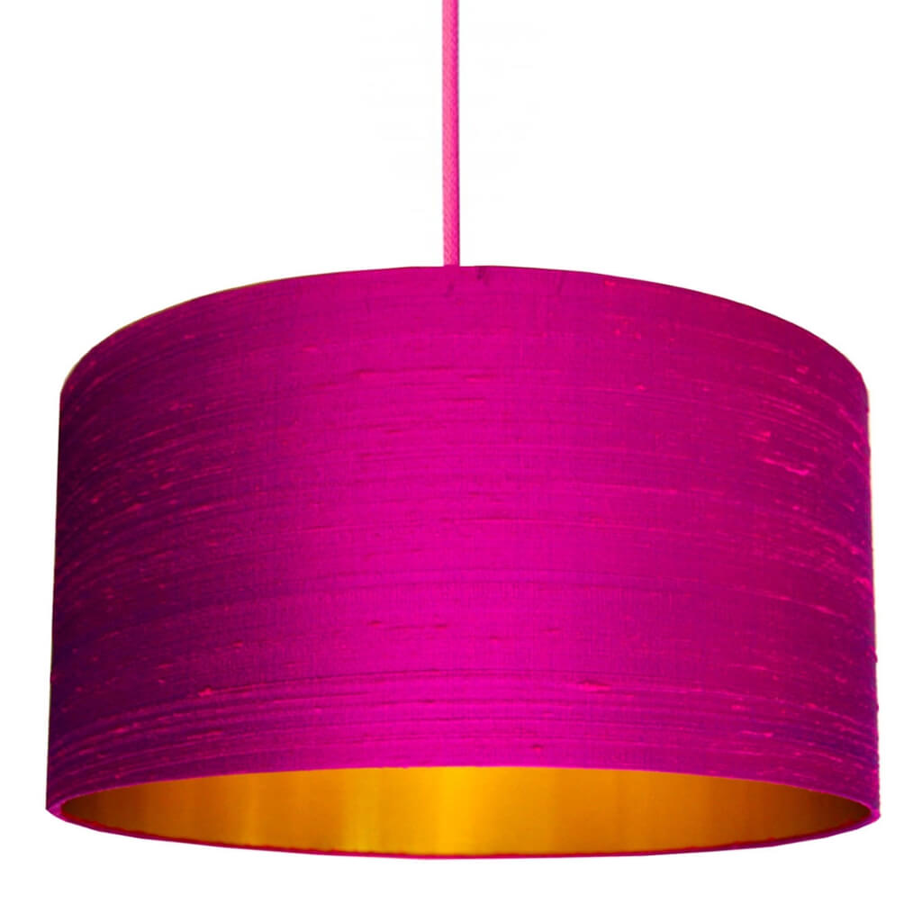 Hot Pink Silk Lampshade with Gold Lining | Mint & May